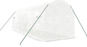 Skleník s ocelovým rámem bílý 12 m² 6 x 2 x 2 m 3188029