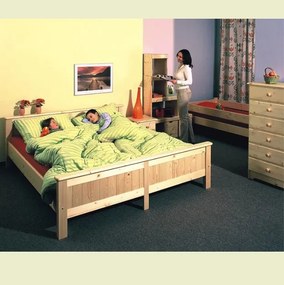 Gazel Masivní postel Anny 180x200 SMRK - Bílá a hnědá