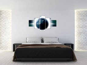 Obraz ozářené planety (125x70 cm)