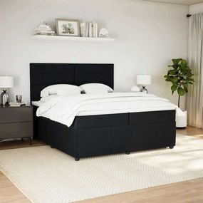 Box spring postel s matrací černá 200x200 cm samet 3292432