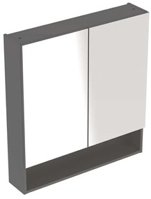 Geberit Selnova Square - Zrcadlová skříňka 85x59x18 cm, 2 dvířka, lávová mat 501.265.00.1
