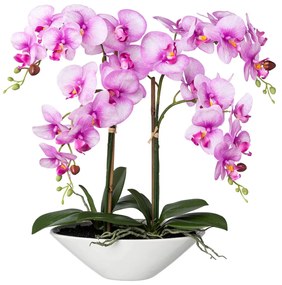 Gasper Umělá orchidej v keramické misce, 53 cm