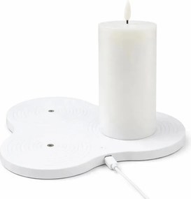 Nabíjecí podložka pro 3 LED dobíjecí svíčky, bílá