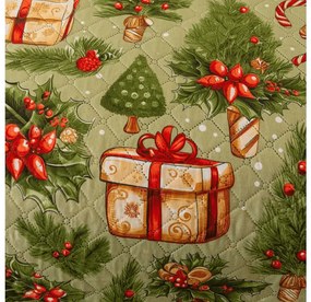 Přehoz na postel CHRISTMAS PRESENTS, zelený Rozměr: 220 x 240 cm