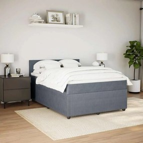 Box spring postel s matrací tmavě šedá 140x200 cm samet 3290053