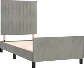 Rám postele bez matrace světle šedá 80 x 200 cm samet 3125843