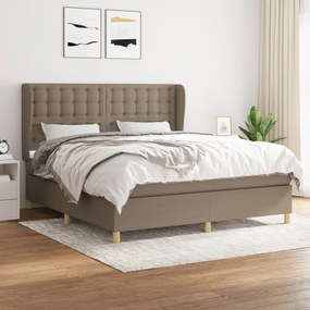 Box spring postel s matrací taupe 160x200 cm textil,  3128857