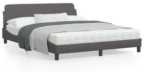 Rám postele s čelem šedý 160x200 cm umělá kůže