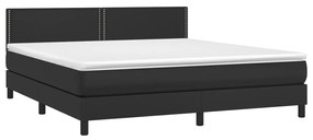 Box spring postel s matrací černá 160x200 cm umělá kůže