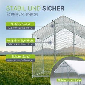 Juskys Venkovní výběh pro slepice HLS25T Velikost: 3 × 4 × 2 m