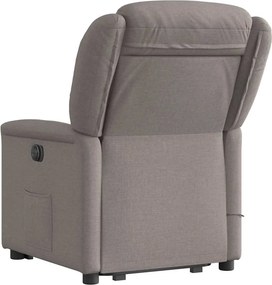 Zvedací masážní polohovací křeslo taupe textil 3303211