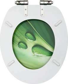 WC sedátka s funkcí pomalého sklápění 2ks MDF zelená kapka vody 3056413