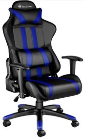 Tectake Kancelářská židle Racing černá/modrá