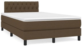 Box spring postel s matrací a LED tmavě hnědá 120x190 cm textil