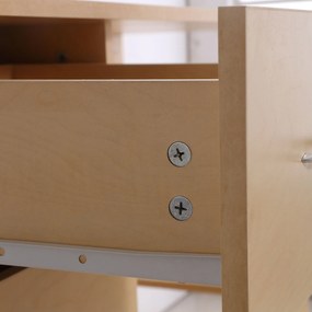 HOMCOM Stůl s úložným prostorem, Počítačový stůl 120 x 50 cm, Stůl s policemi a šuplíky, pro malé prostory, Ložnice, Světle dřevěný vzhled