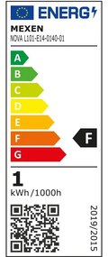 Mexen Nova, LED žárovka E14, G45, 1W, neutrální - 4000K, 105 lm - L101-E14-0140-01