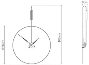 Designové nástěnné hodiny Nomon Daro Graphite 108cm
