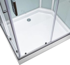 BPS-koupelny Hydromasážní box HYD-AL100 levý, 100x80 cm, kartáčovaný chrom/transparent