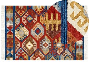 Vlněný kelimový koberec 160 x 230 cm vícebarevný JRVESH Beliani