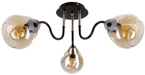 Černo-zlaté stropní svítidlo Unica pro žárovku 3x E27  - Candellux