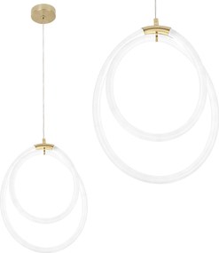 Toolight Toolight, LED závěsné svítidlo G021-CP, bílá-zlatá, OSW-06372