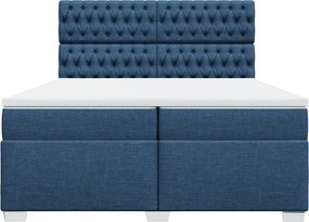 Box spring postel s matrací modrá 200x200 cm textil 3292908