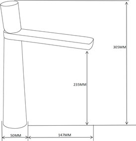 Mexen Nox vysoká umyvadlová baterie, zlatá, 744210-50