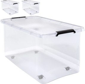 Úložný box sada 2 ks průhledná 60x40x35cm 60L stohovatelný