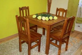 Stůl z masivu borovice 60x60 cm dub