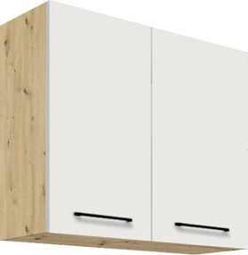 Horní dvoudveřová kuchyňská skřínka Infinity 43G-80 Barevné provedení: Infinity - bílá lesk, artisan, Zvolte korpus: Borovice andersen