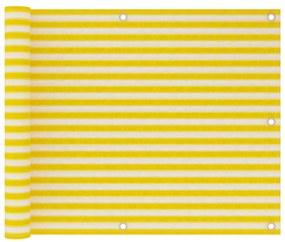 Balkonová zástěna žluto-bílá 75 x 300 cm HDPE