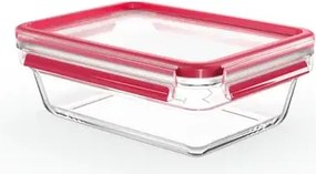 Emsa ClipClose 1,3 l červená / Dóza na potraviny / Sklo