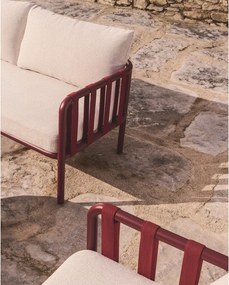 Červený/béžový hliníkový zahradní lounge set pro 4 osoby Omala – Kave Home