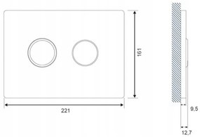 Cersanit Accento Circle, pneumatické splachovací tlačítko, chrom lesklý, S97-056