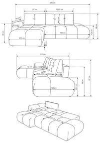 Rozk. rohová čalouněná sedací souprava s úlo. prostorem do L ALMADA levá růžová