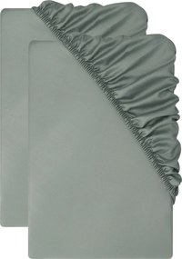 Livarno® Sada saténových napínacích prostěradel, 90-100 x 200 cm, 2dílná, šedá