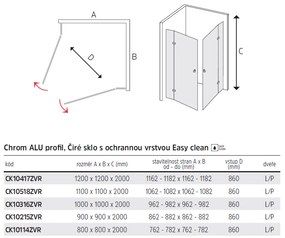 Mereo Mereo, Sprchový kout, Novea, čtverec, chrom ALU, sklo Čiré, CK10417ZVR