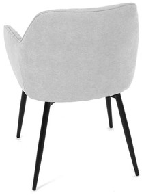 AUTRONIC Jídelní židle, stříbrná látka, černý kov