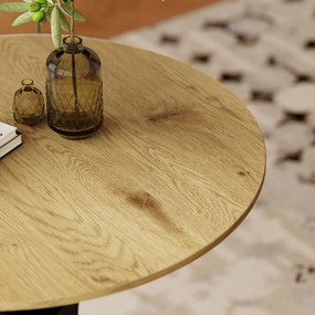 HOMCOM Jídelní stůl kuchyňský stůl kulatý stůl, moderní design, 78 cm x 75 cm, přírodní dřevo