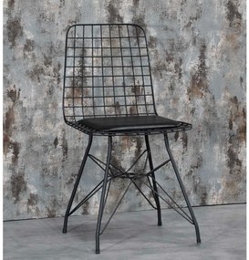Černá kovová židle Kian