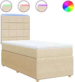 Box spring postel s matrací krémová 90x200 cm textil 3294244