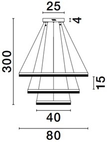 LED lustr Adria 3 zlaté