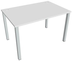 Stůl pracovní rovný 120 cm - Hobis Uni US 1200 Dekor stolové desky: bílá, Barva nohou: Stříbrná