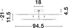 Stropní LED svítidlo NOVA LUCE RACCIO 50W 3000K 9180713 stmívatelné Triac