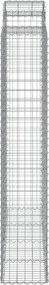 Klenuté gabionové koše 2 ks 200x50x220/240cm pozinkované železo 3146446