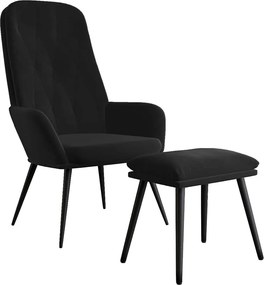 Relaxační křeslo s podnožkou černé samet 3097625