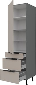 ARIA ta | vysoká skříňka 60 DKS-215 3S1F potravinová | UNI DVÍŘKA | 60 cm | PREMIUM BOX | antracit/béžová