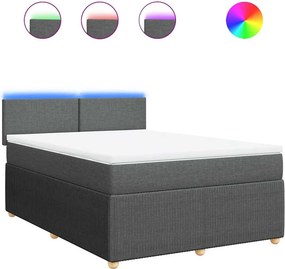 Box spring postel s matrací tmavě šedá 140x200 cm textil 3289773