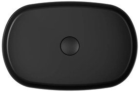 Sapho, INFINITY OVAL keramické umyvadlo na desku, 55x36 cm, matná černá, 10NF65055-2N