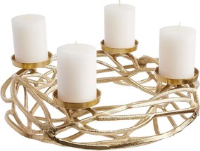 ADVENT Věnec kovový "naplavené dříví" 40 cm - zlatá